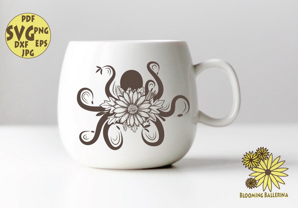 Octopus Svg Daisy Svg Flower SVG Floral Octopus SVG - Etsy UK