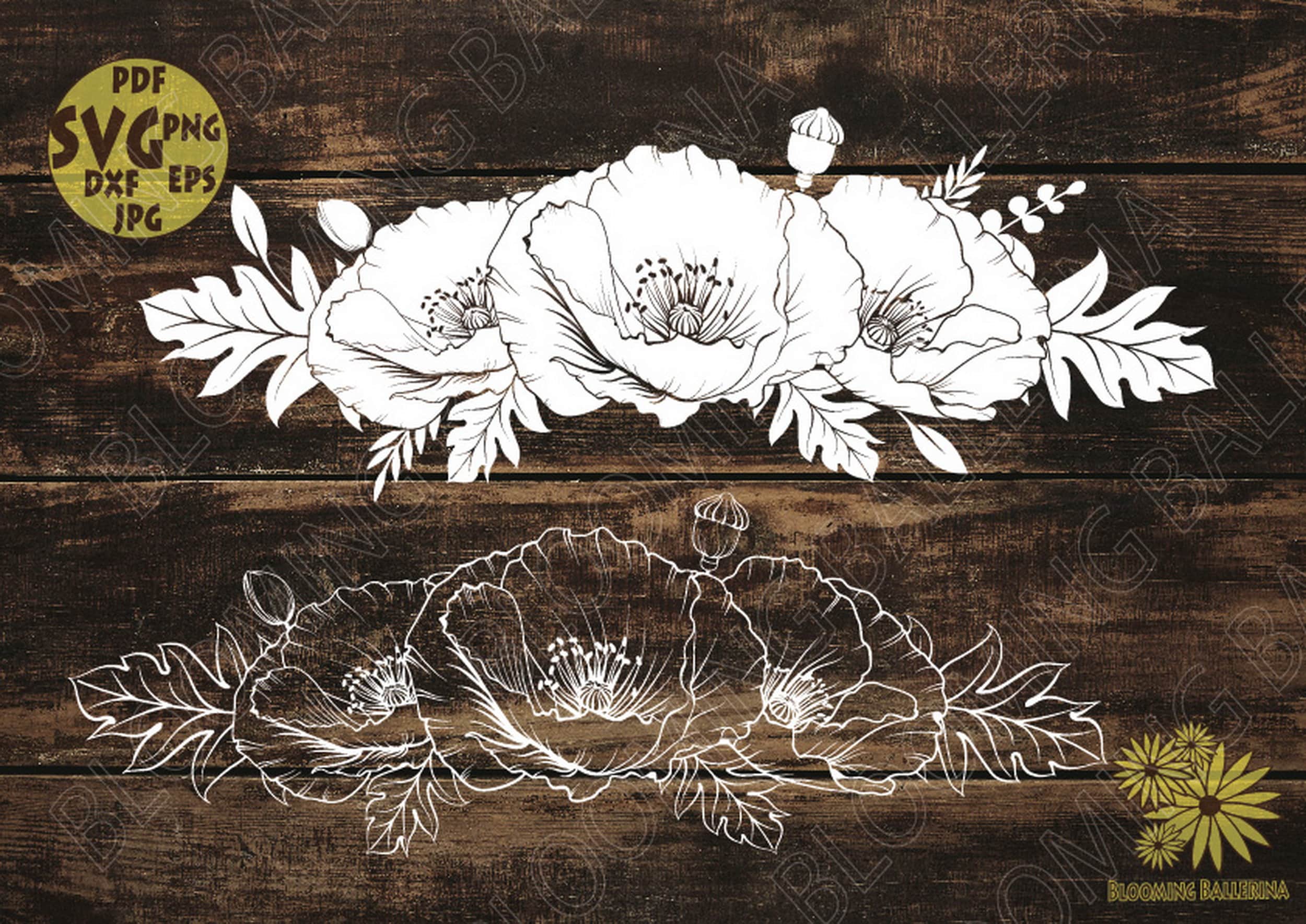 Poppy Flower Svg File Poppies Bundle Svg Poppy Decor Svg | Etsy