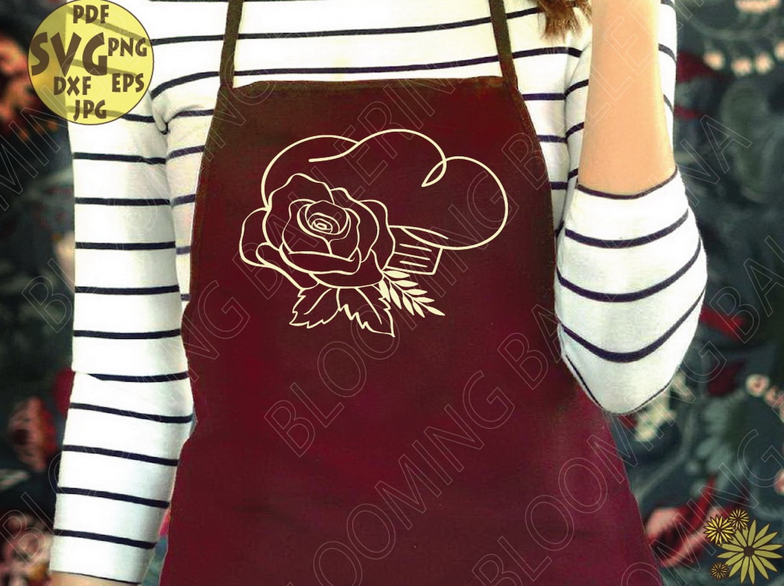 Bundle Flower Chef's Hats With Roses and Leaves Svg File, Baking Svg ...