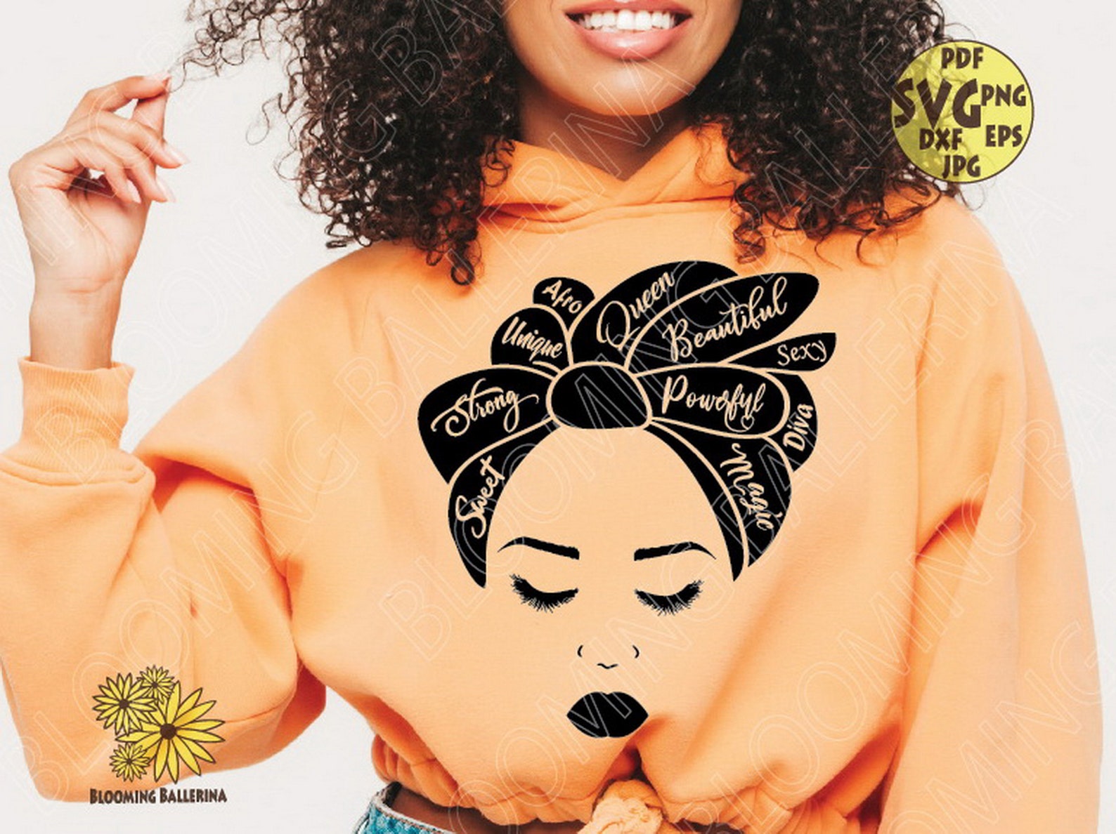 Black Woman Svg, Words Black Woman Head Wrap Svg File, African American ...