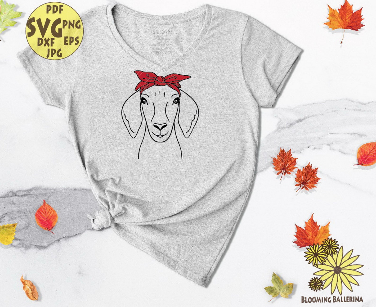 Goat Svg Goat With Red Bandana Svg Animal Bandana Svg | Etsy