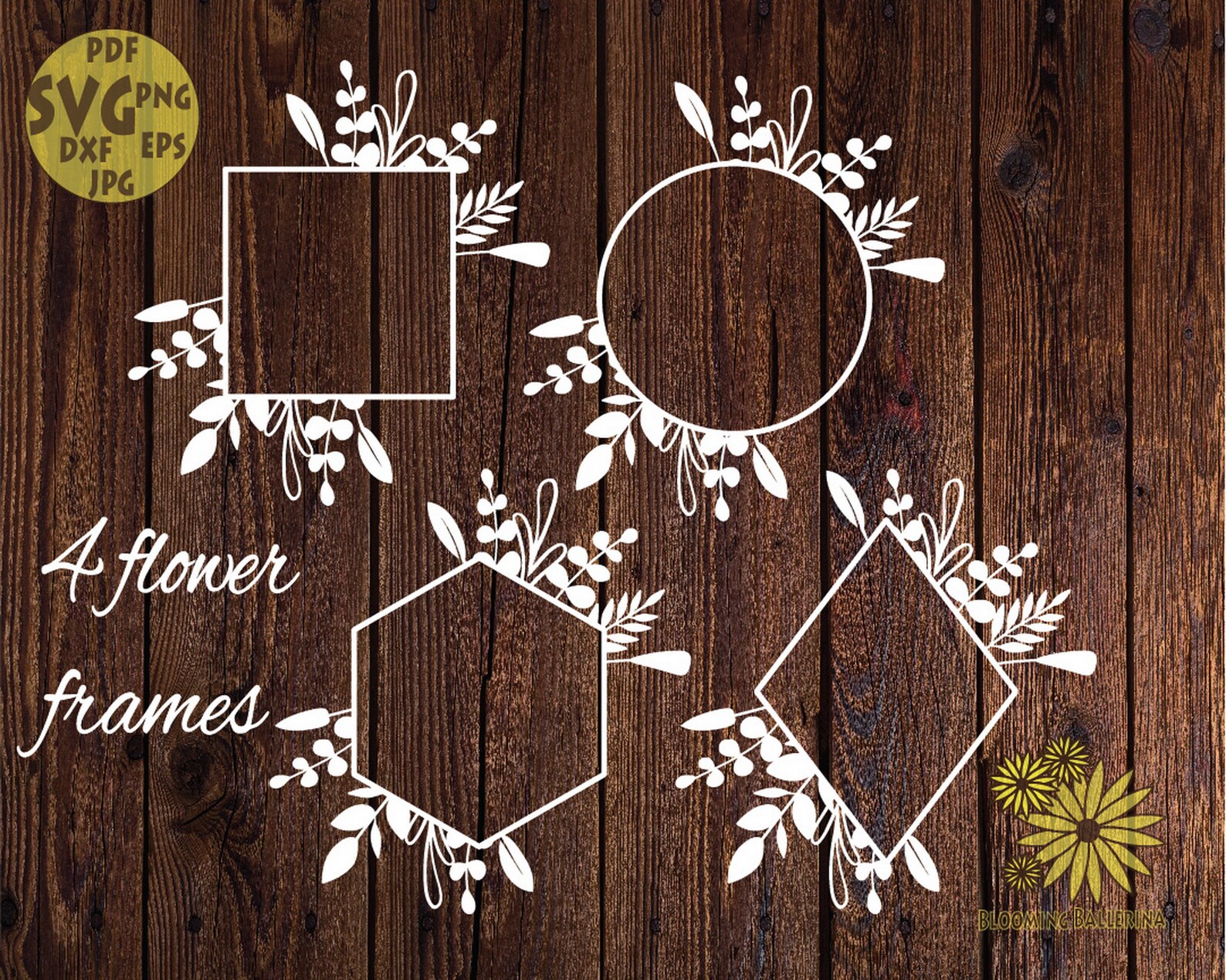 Botanical Plants Frames With Leaves Svg File Floral Borders - Etsy