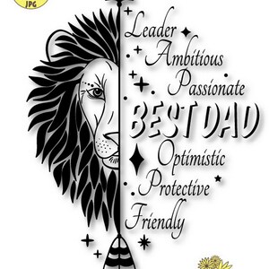 Best Dad Svg File, Leo Svg, Lion Svg, Arrow Svg, Leo Traits Svg, Gift ...