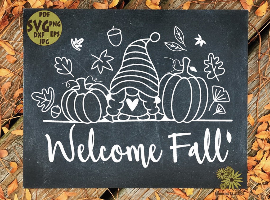 Gnome Svg File, Welcome Fall Svg, Fall Gnome Svg, Welcome Svg, Pumpkin ...