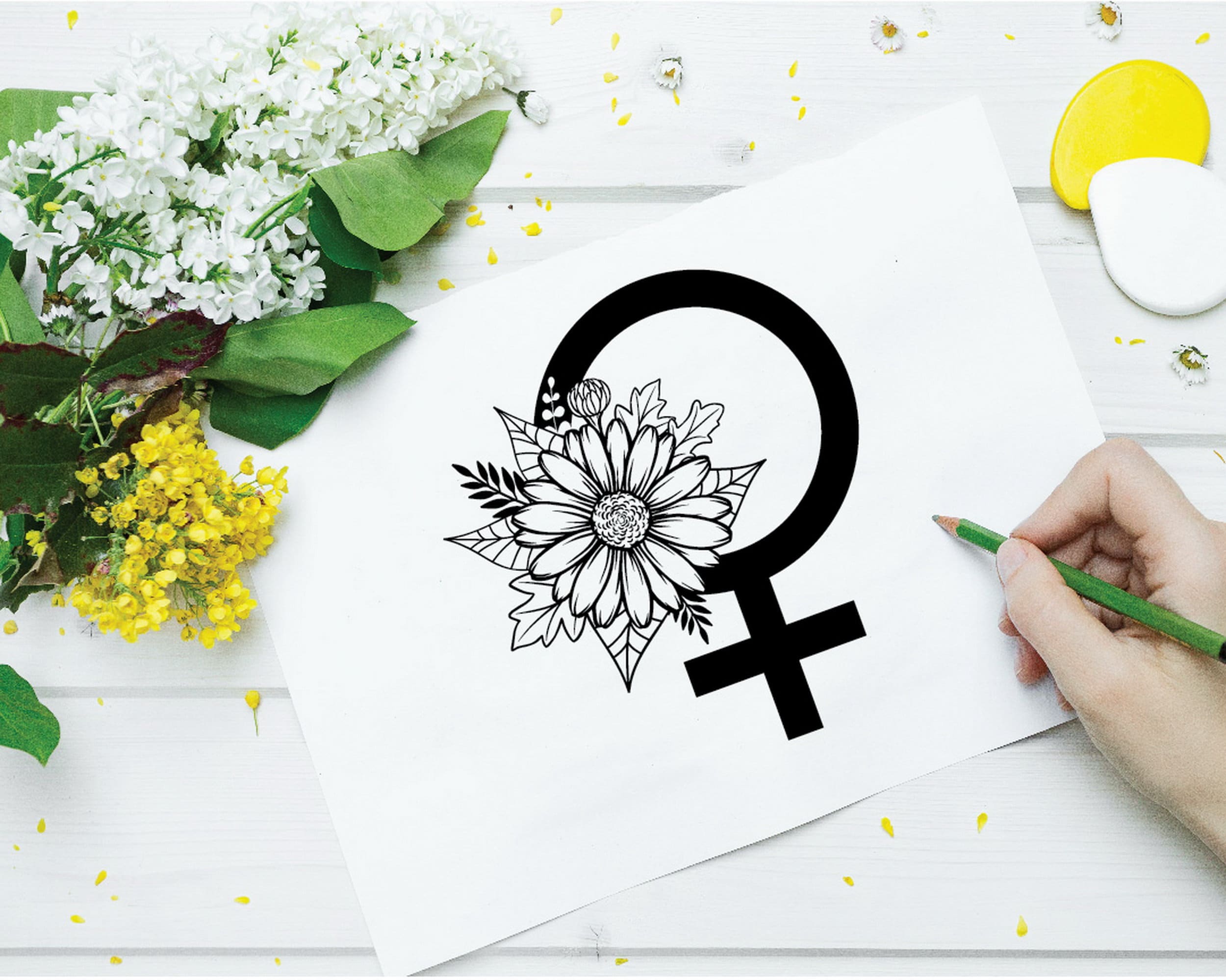 Female Symbol Svg Female Svg Beauty Svg Floral Svg Peace - Etsy