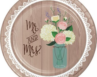 Rustic Bridal Shower Plates | Etsy