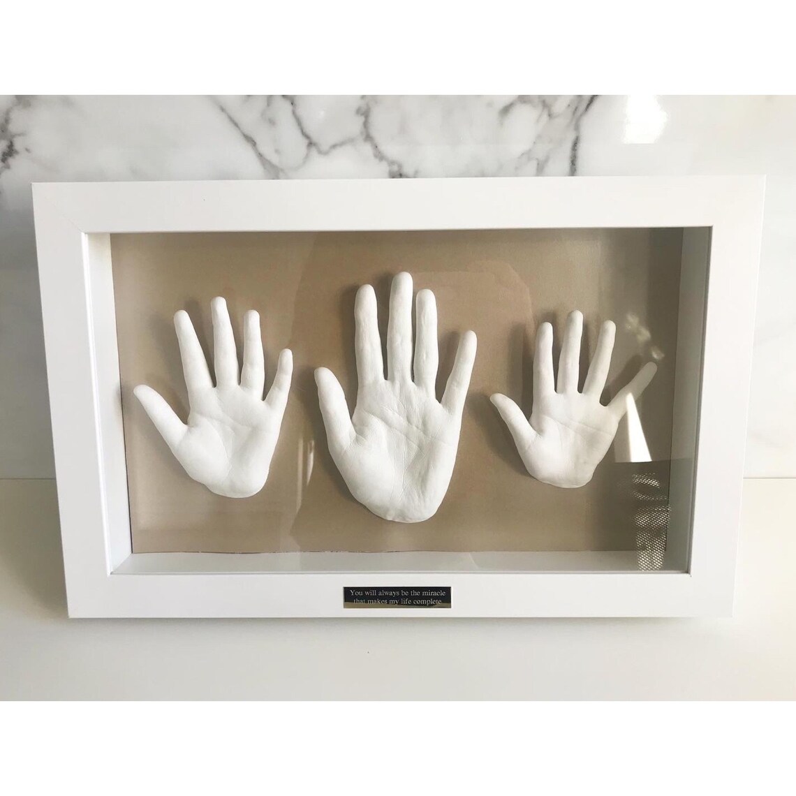 Family Hand Casting Kit and Frame Display Personalised DIY Keepsake ...