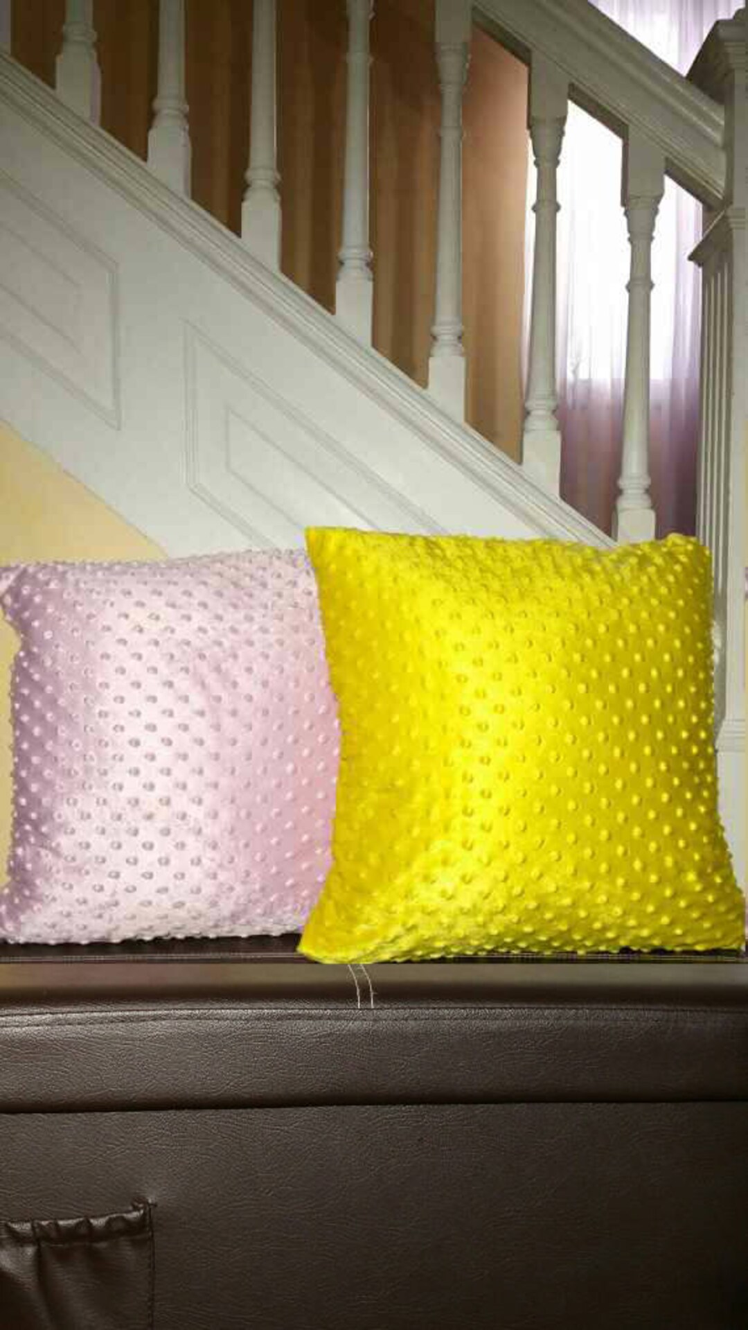 Pillow Cover: Dimple Dots-bubble Plush Candy Pink, Baby Blue, Lemon ...