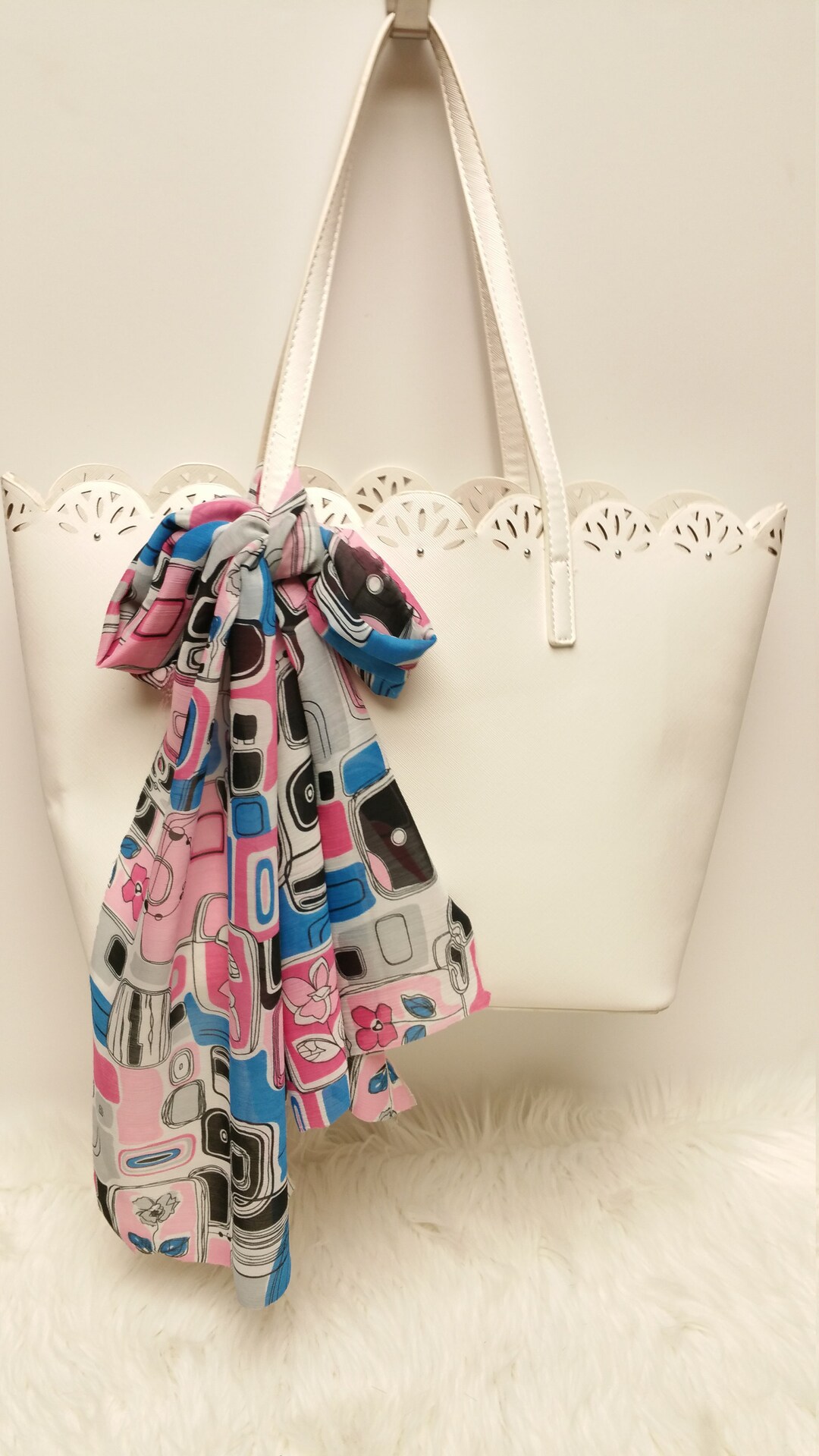 Handbag Scarf: Polka Dots, Chiffon, Chamuese Satin, Floral, Abstract ...