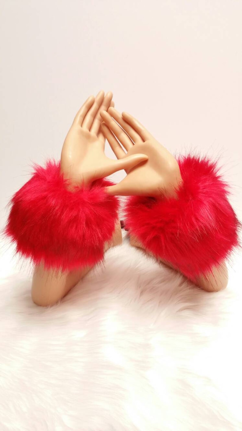 Faux Fur Arm Warmers: Foxy Red Frosted Tip Alpaca Variety - Etsy