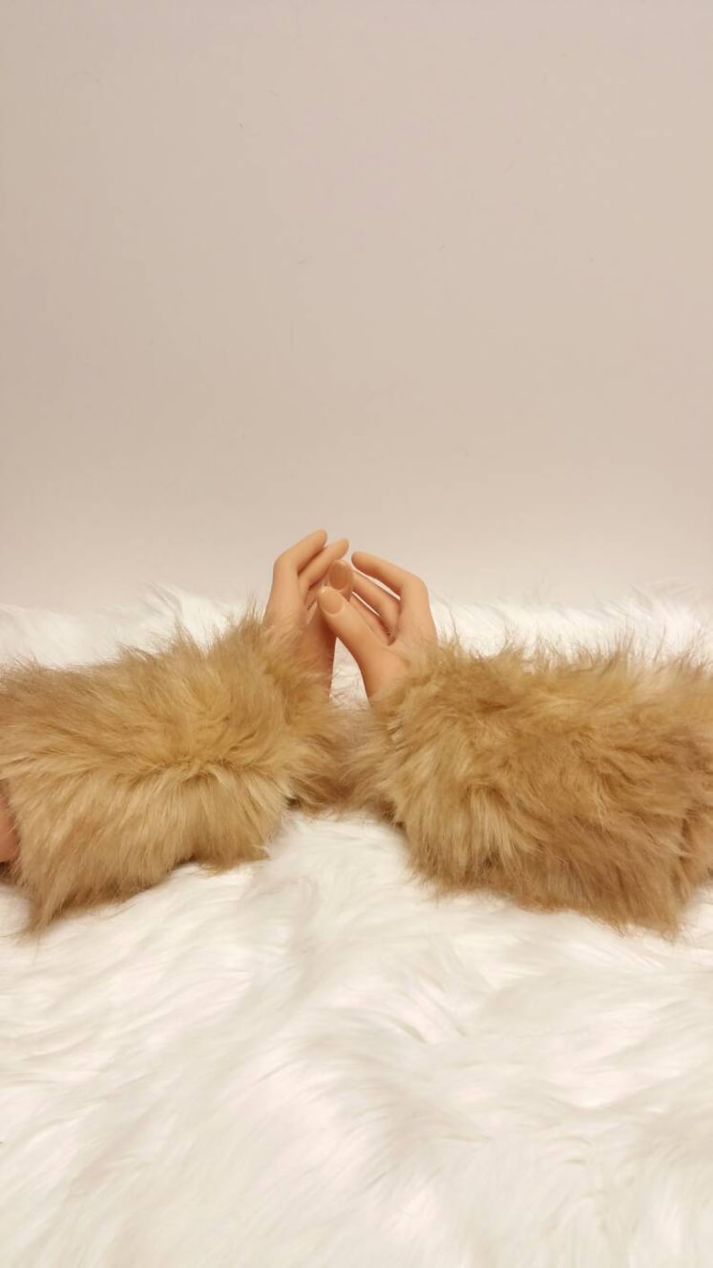 Faux Fur Arm Warmers: Light Brown Fur Foxy Hot Pink Variety - Etsy