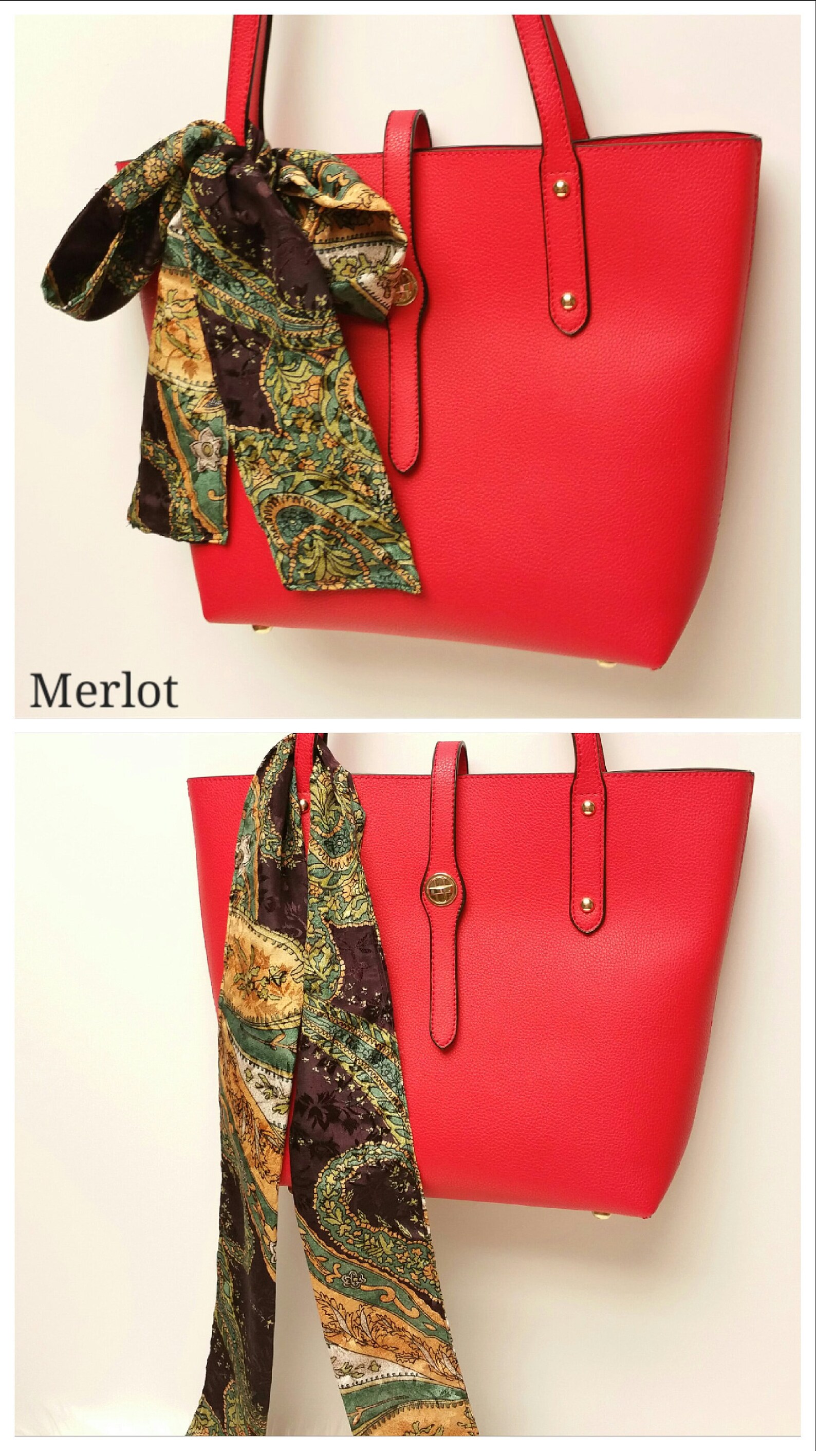 Handbag Scarf: Pretty Red Roses, Pretty Roses, Collages Charmuese Satin ...