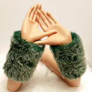 Faux Fur Arm Warmers: Frosty Forest Green, Grisly Brown, Glossy Brown ...