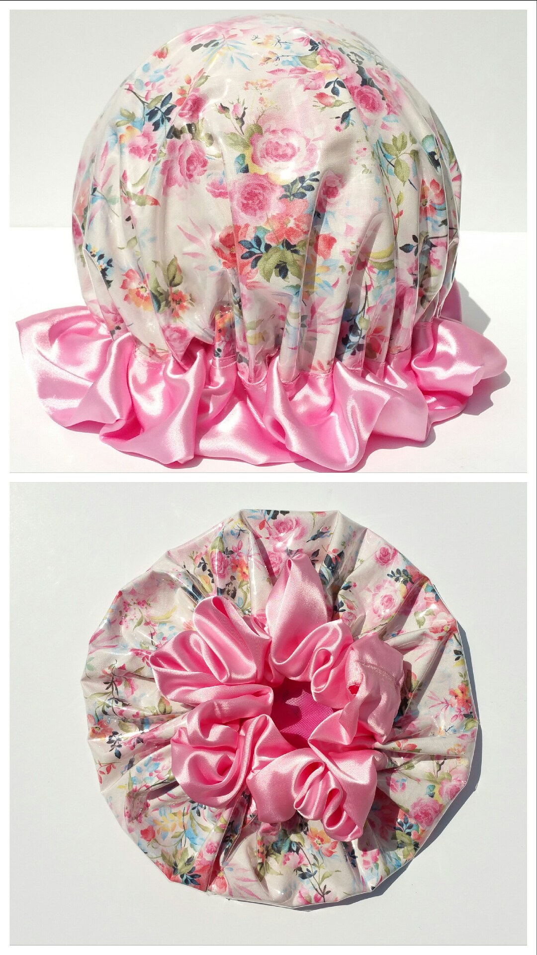 Shower Cap: Bouquet, Bows, Lattice, Garden Floral Pattern Waterproof ...