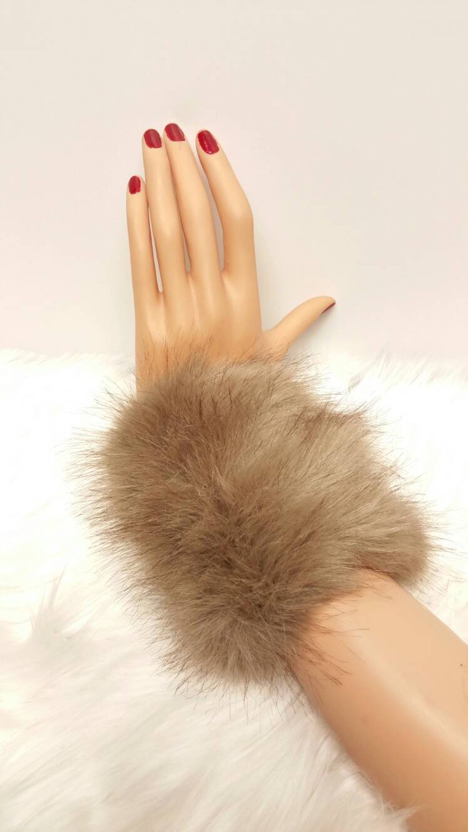 Faux Fur Arm Warmers: Frosty Forest Green, Grisly Brown, Glossy Brown ...