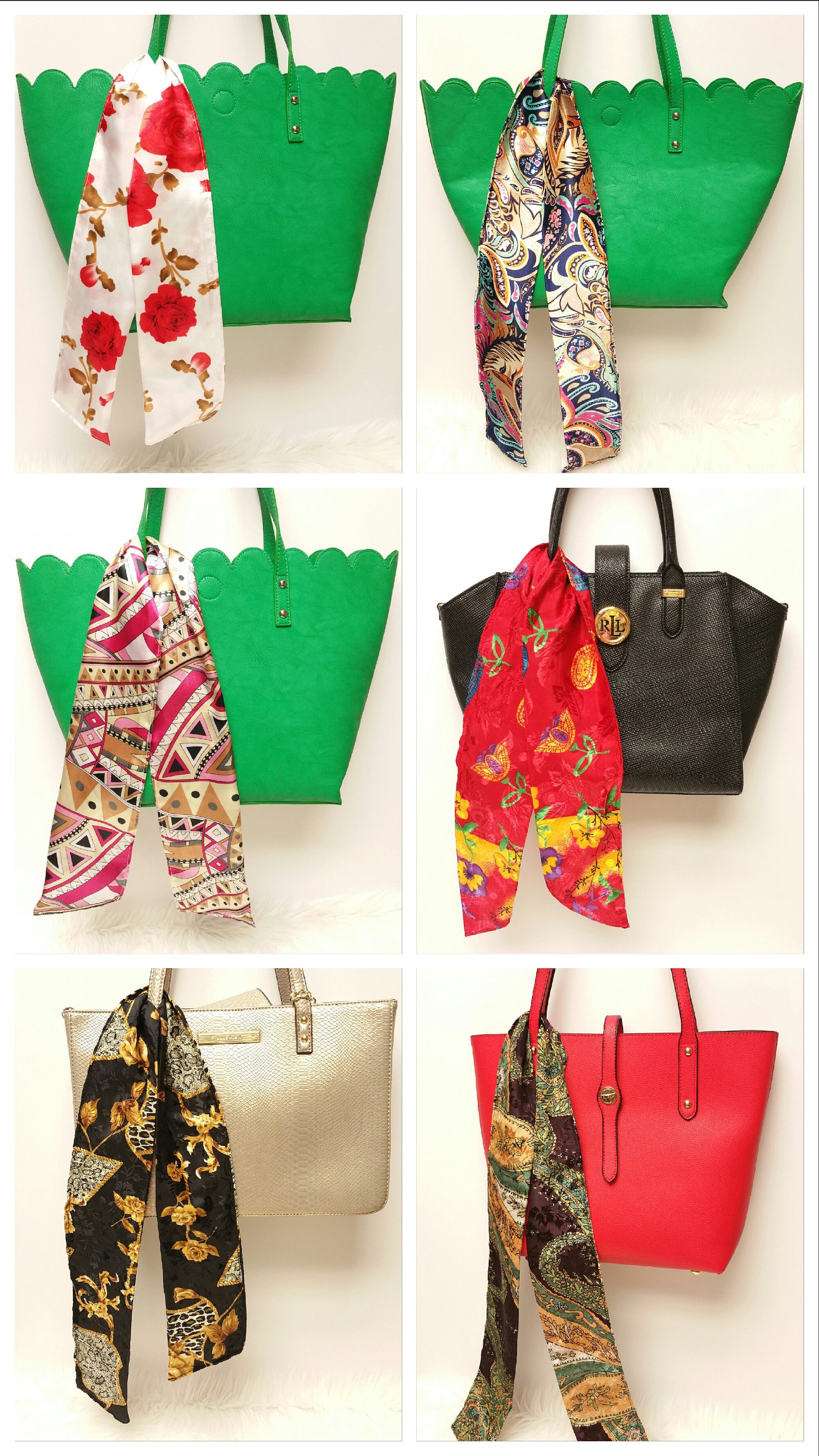 Handbag Scarf: Pretty Red Roses, Pretty Roses, Collages Charmuese Satin ...