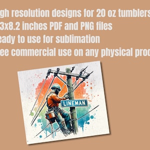 Lineman Tumbler Wrap Png, Lineworker 20 Oz Skinny Tumbler Sublimation ...