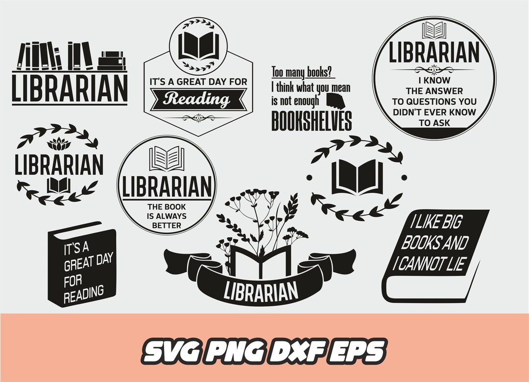 Librarian Svg, Teacher Svg, Librarian Png, Book Lover Clipart, Love ...