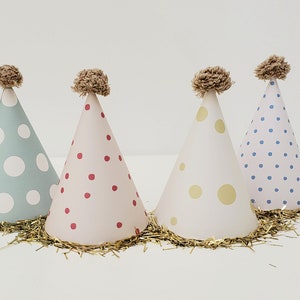 Printable Polka Dot Party Hat, Polka Dot Pattern Birthday Decor, Dots ...