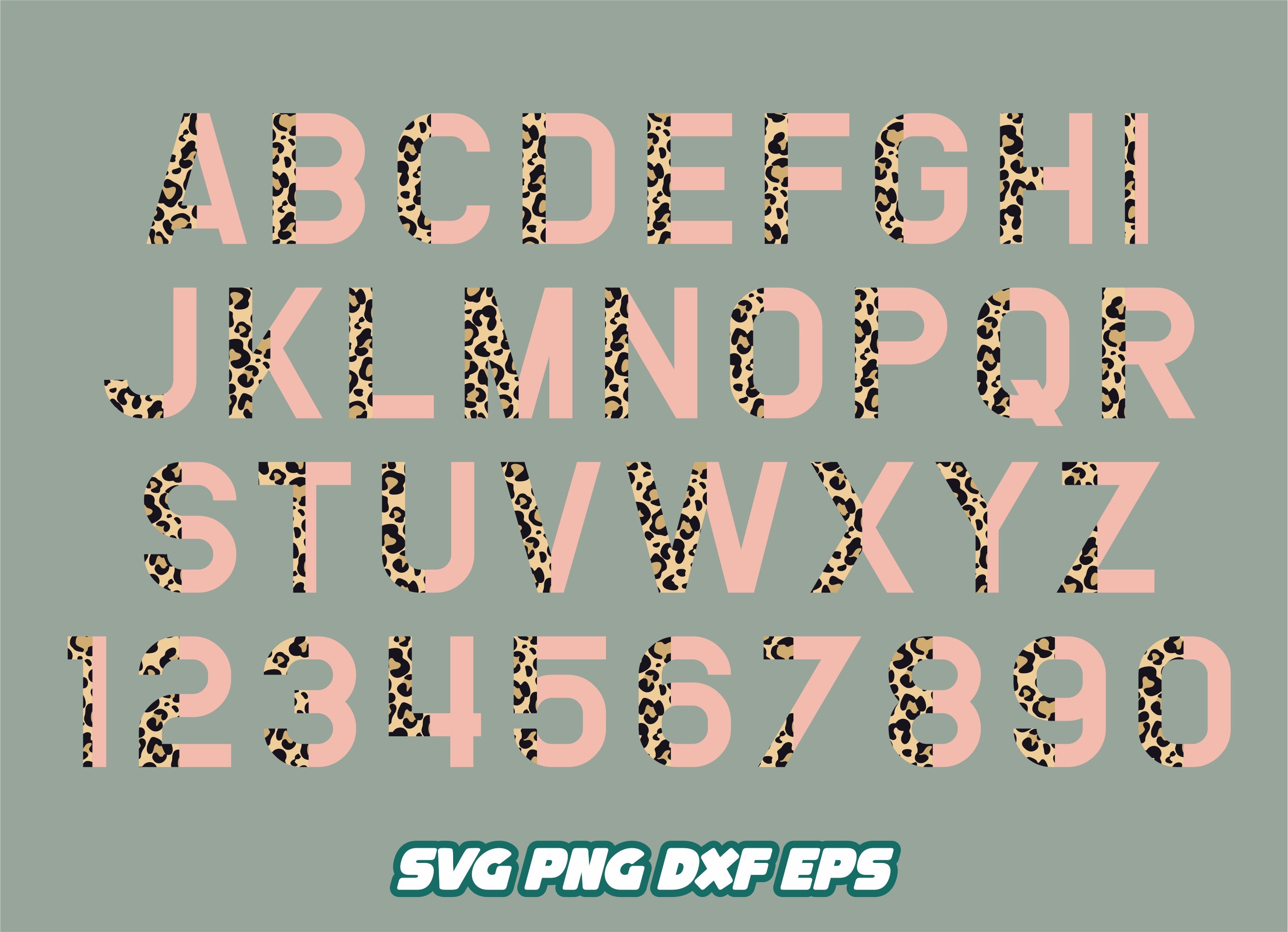 Half Leopard Font Svg Leopard Alphabet Leopard Svg Cheetah | Etsy Canada