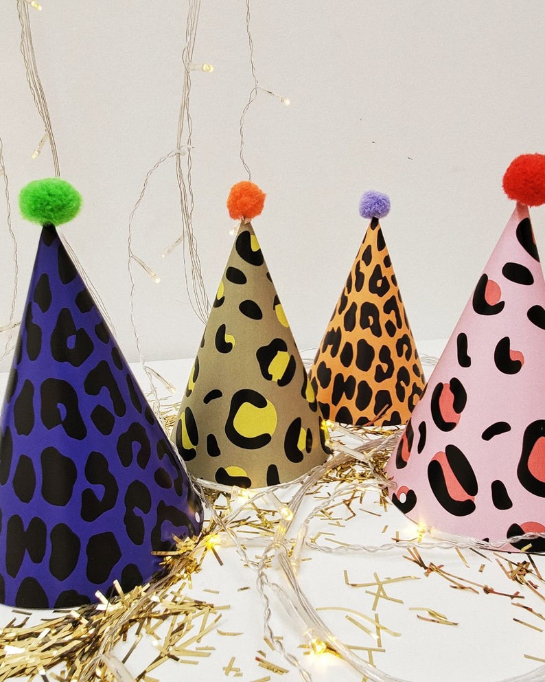 DIY Leopard Party Hat Template Leopard Birthday Decor - Etsy