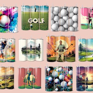 Golf 20 Oz Skinny Tumbler Sublimation Design, Golf Game Tumbler Wrap ...