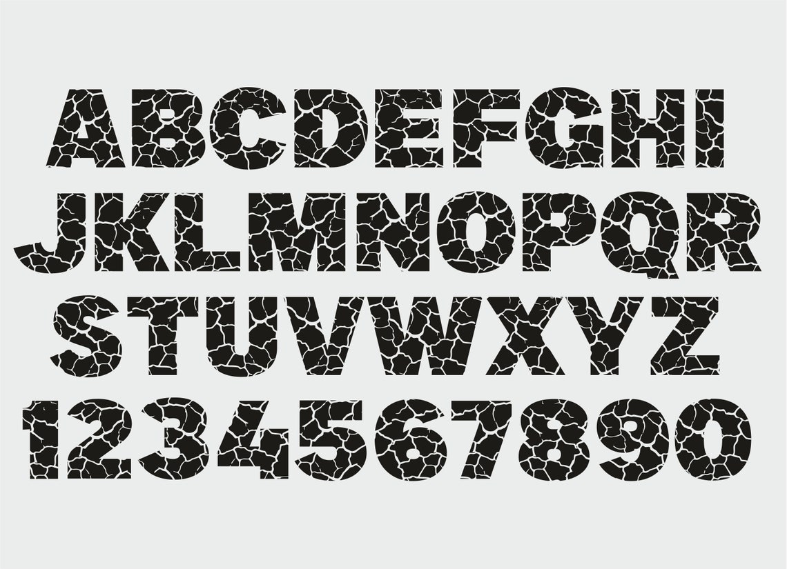 Cracked Font, Cracks Svg, Distressed Font, Distressed Letters, Broken ...