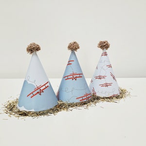 Printable Airplane Party Hat, Flying Plane Party Decor, Air Craft Party ...