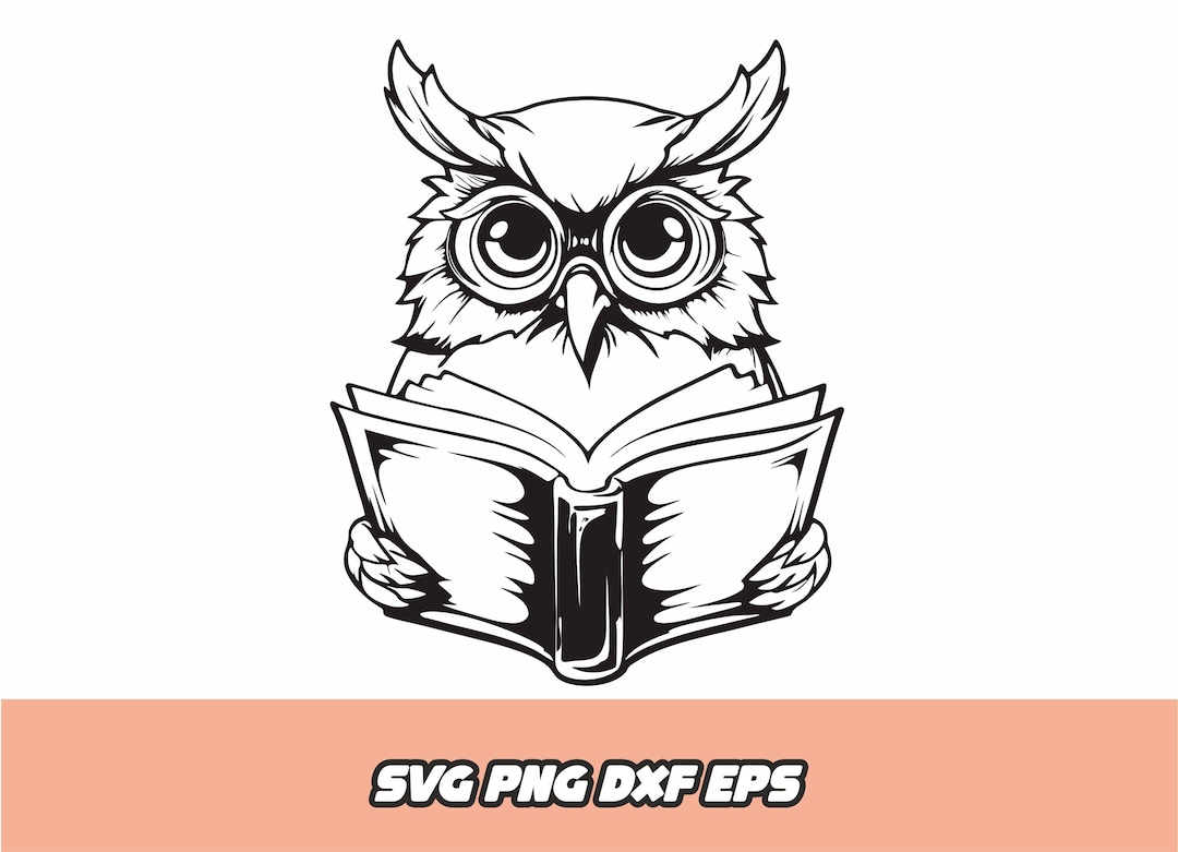 Wise Owl Svg, Reading Owl Silhouette, Owl With a Book Clipart, Teaching ...