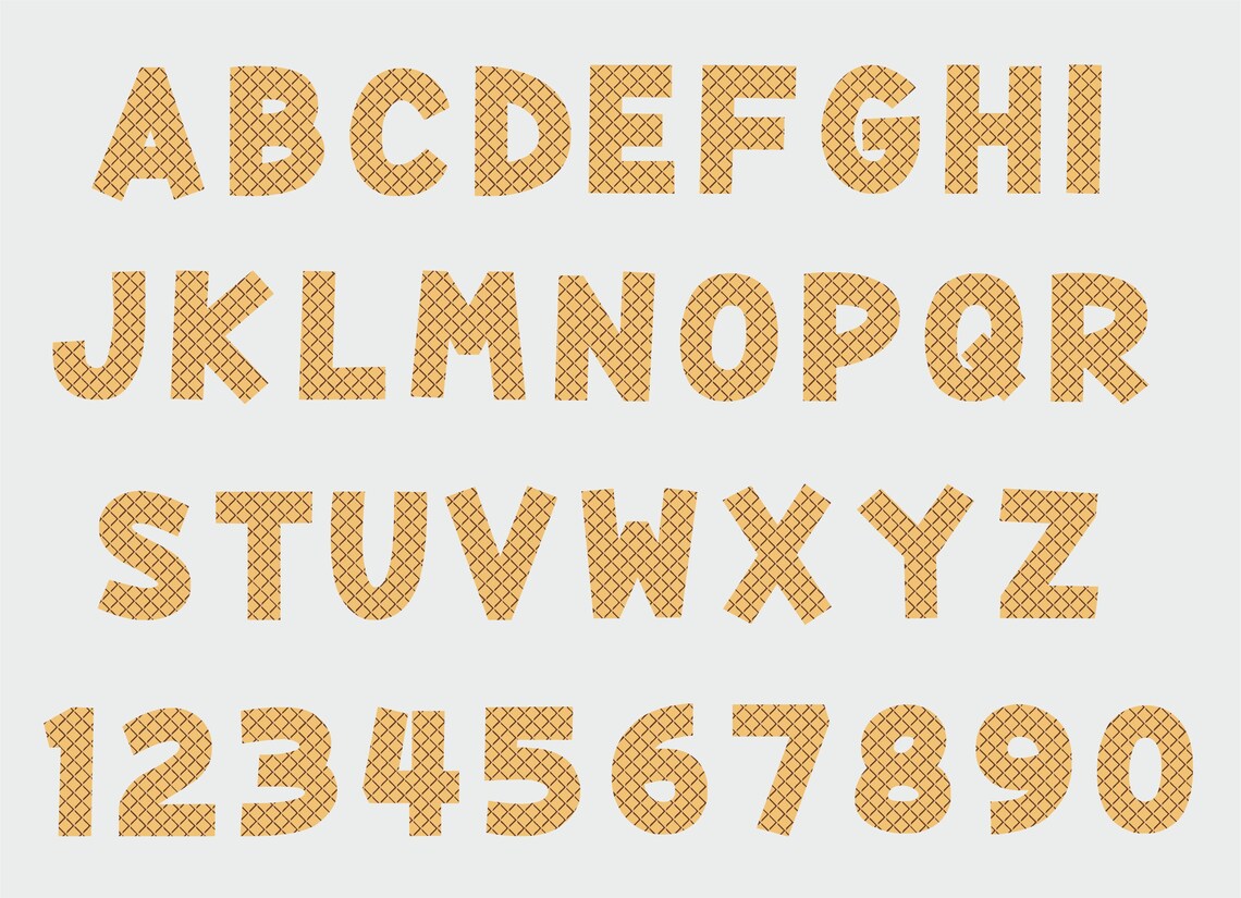 Waffle Font Waffle Svg Ice Cream Svg Kitchen Font Waffles - Etsy