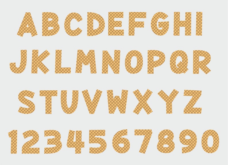 Waffle Font Waffle Svg Ice Cream Svg Kitchen Font Waffles - Etsy