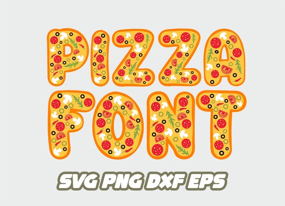 Pizza Font Pizza Svg Cooking Svg Kitchen Font Pizza Slice - Etsy Australia