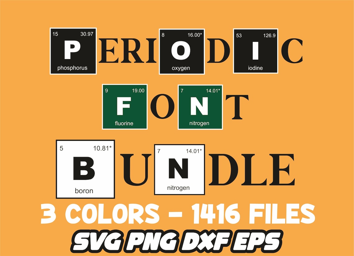 Periodic Table Font Periodic Svg Chemistry Svg School - Etsy UK