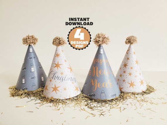 Printable Christmas Party Hat New Year Party Decor Christmas - Etsy