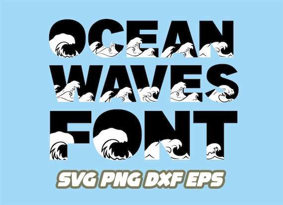 Ocean Svg Ocean Waves Font Waves Svg Marine Design | Etsy