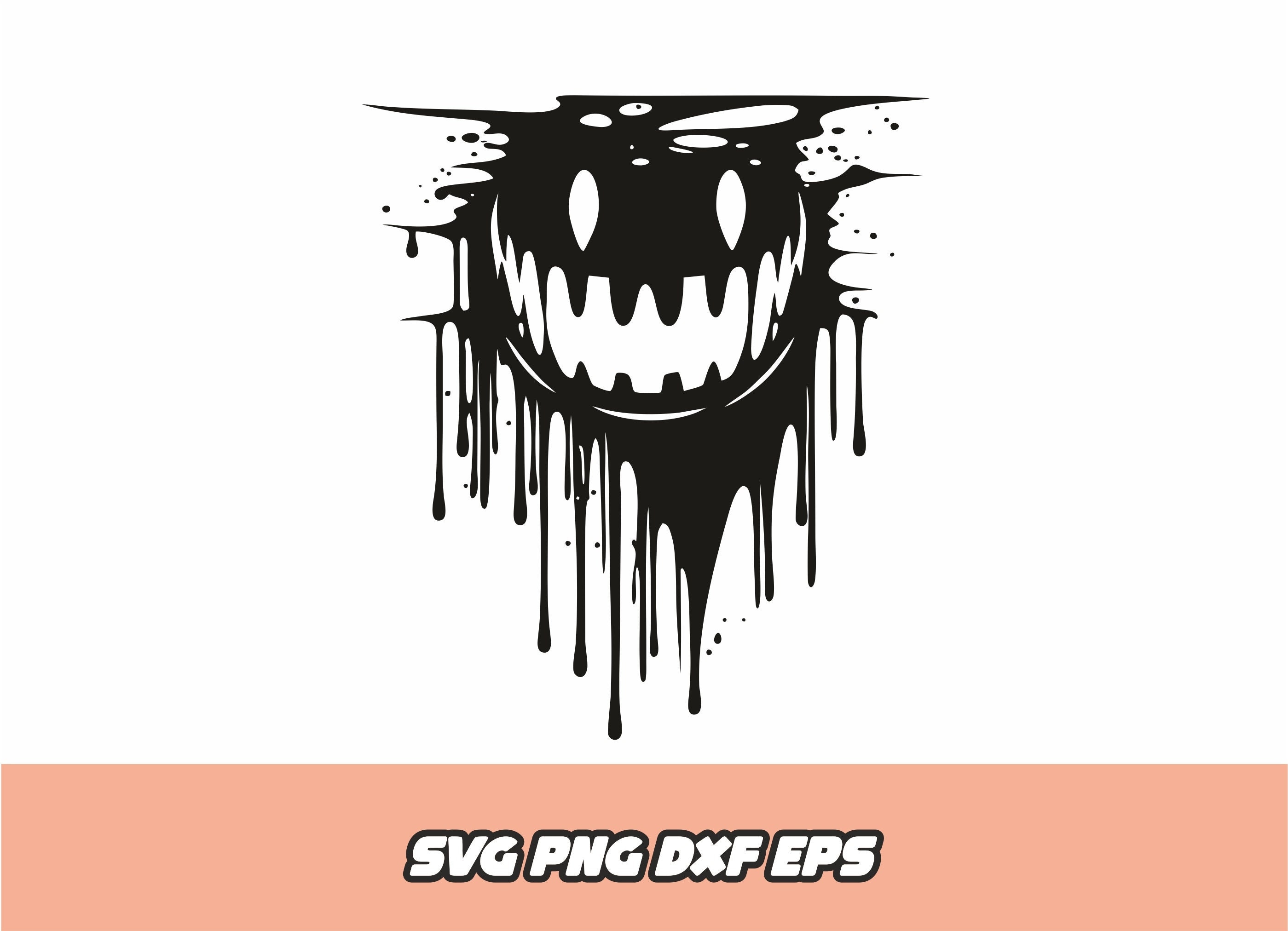 Scary Face Svg, Dripping Creepy Face Svg, Horror Svg - Etsy