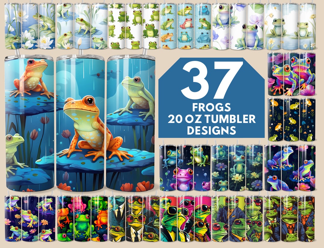 Cute Frogs Tumbler Wrap Png, Cool Frogs 20 Oz Skinny Tumbler ...