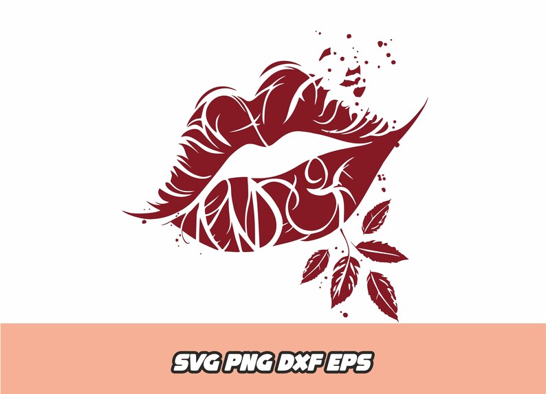 Labios florales svg, labios besándose svg, labios de mujer png, boca ...
