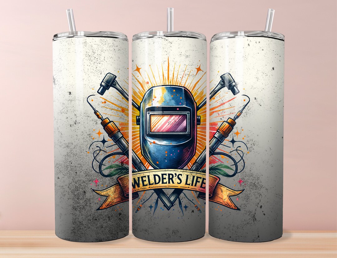 Welder Tumbler Wrap Png, Welder Dad 20 Oz Skinny Tumbler Sublimation ...