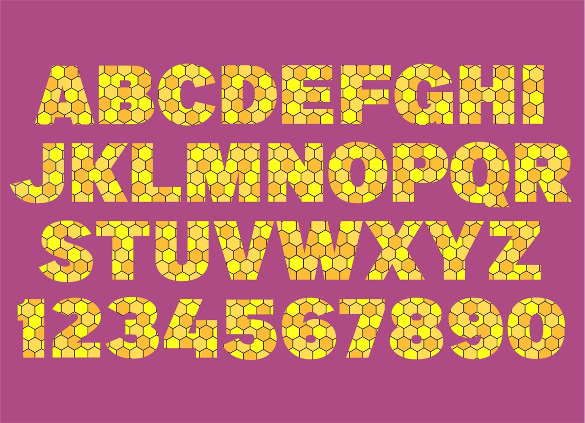 Honeycomb Svg Honey Svg Bee Svg Honeycomb Font Honeycomb - Etsy Canada