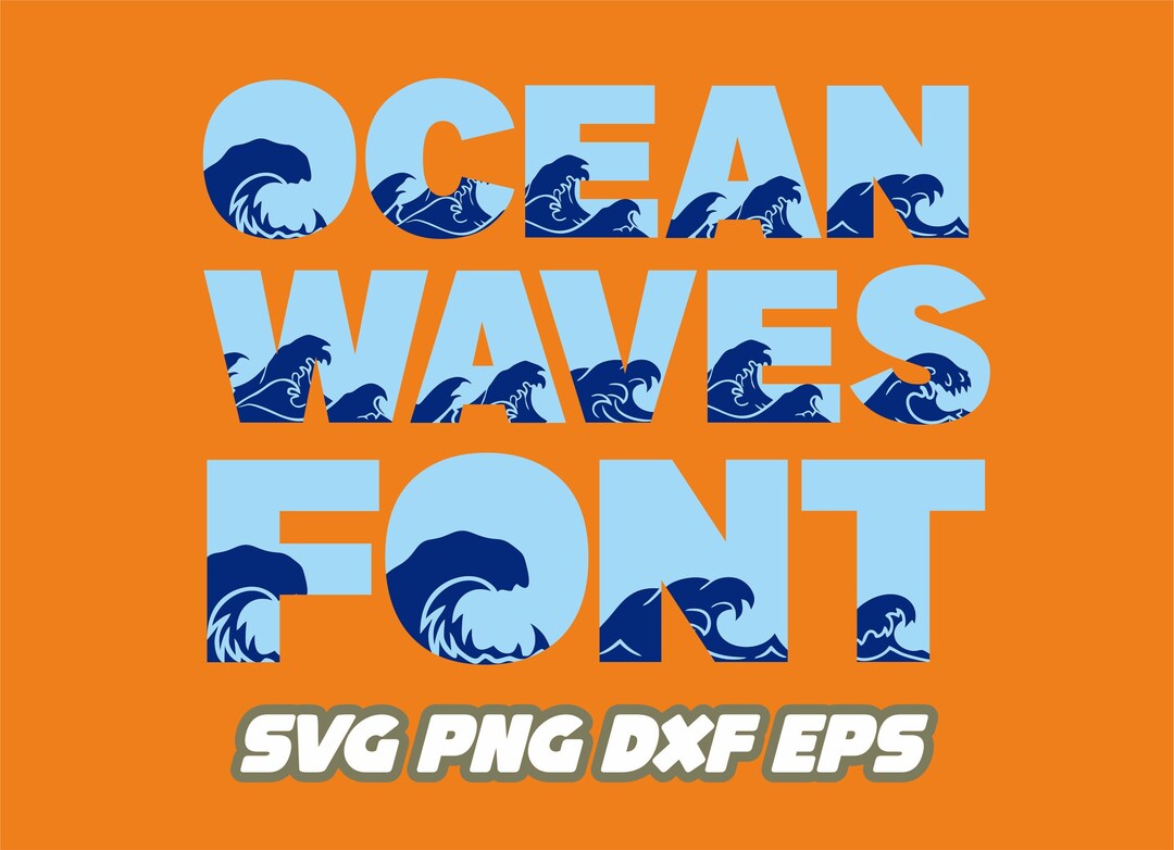 Ocean Svg, Ocean Waves Font, Waves Svg, Marine Design, Vacation Svg ...
