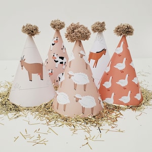 Printable Farm Animals Party Hat, Farm Life Party Hat, Home Animals ...