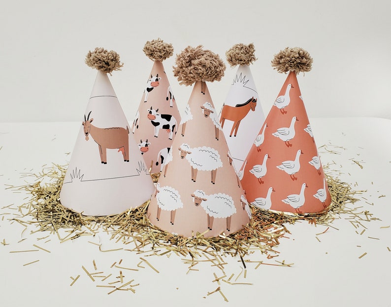 Printable Farm Animals Party Hat Farm Life Party Hat Home - Etsy