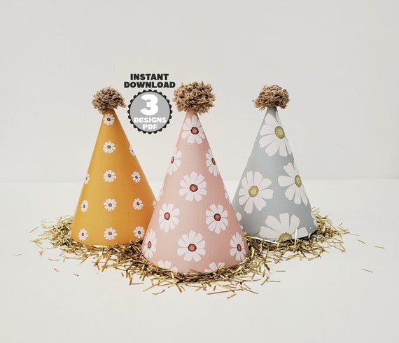 Printable Chamomile Party Hat Floral Theme Party Decor - Etsy