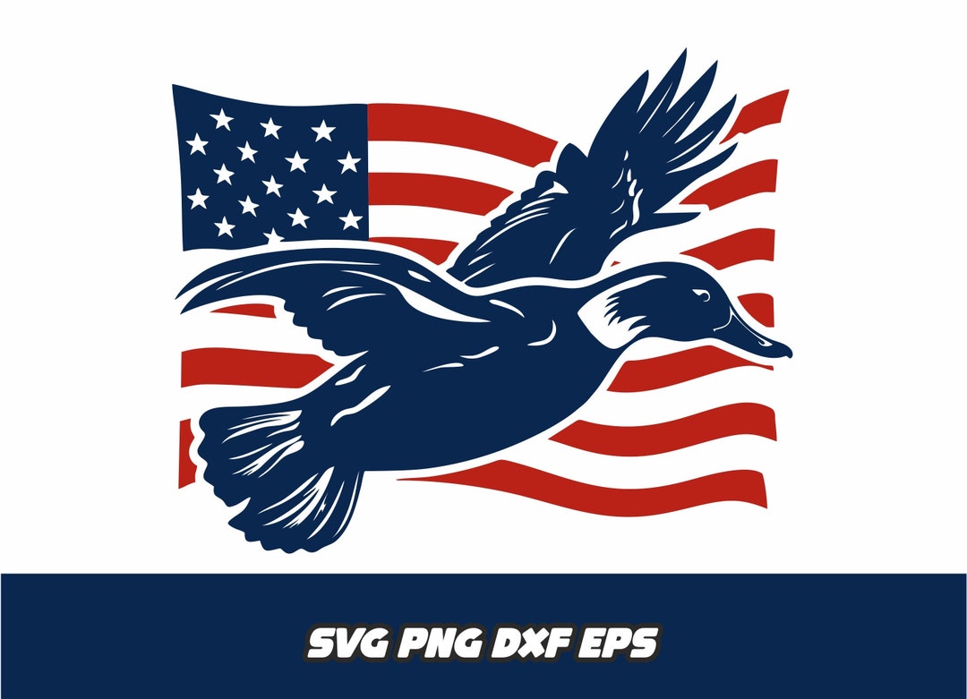 Duck Flag Svg, Duck With American Flag Svg, Hunting Flag, Duck ...