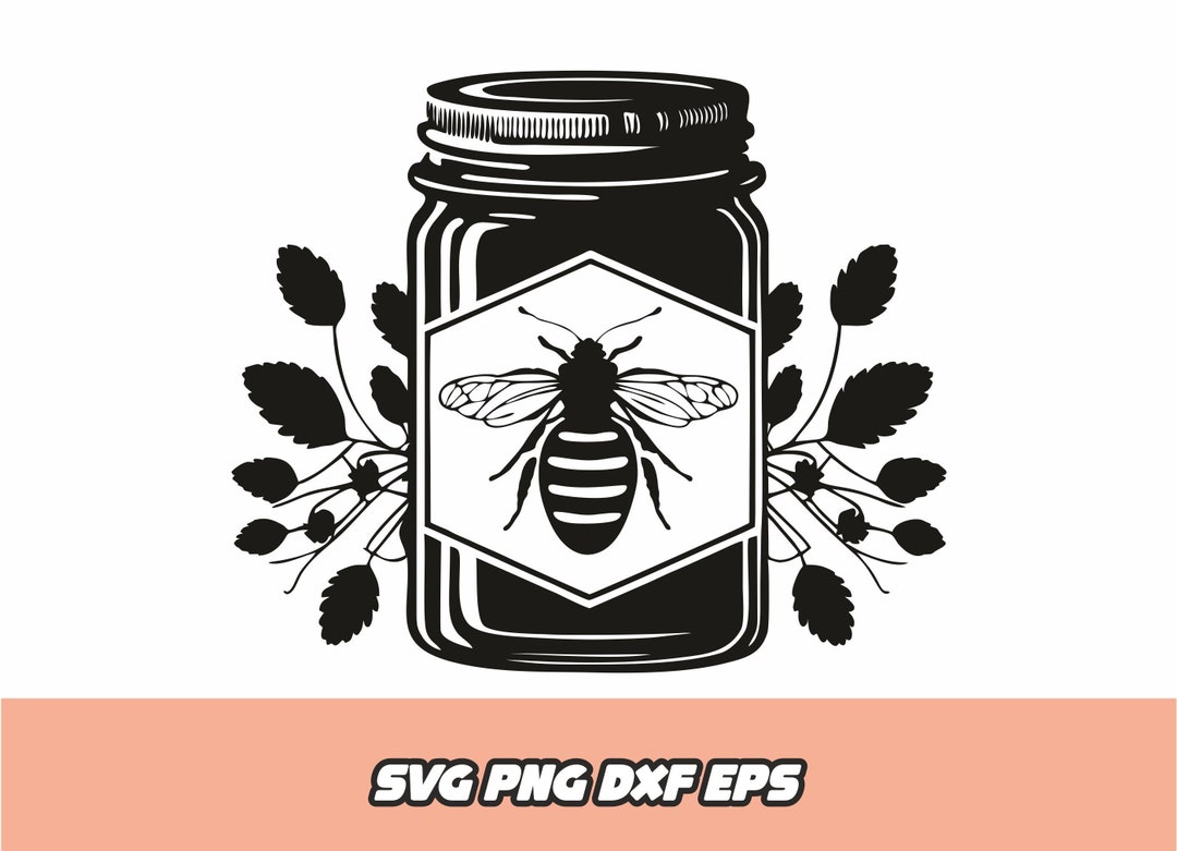 A Jar of Honey Svg, Honey Jar Svg, Honey Can Svg, Bee Svg - Etsy