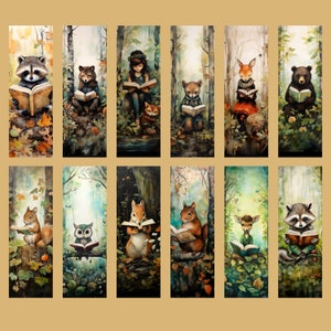 Fantasy Woodland Printable Bookmarks Set, Woods Bookmark Design ...