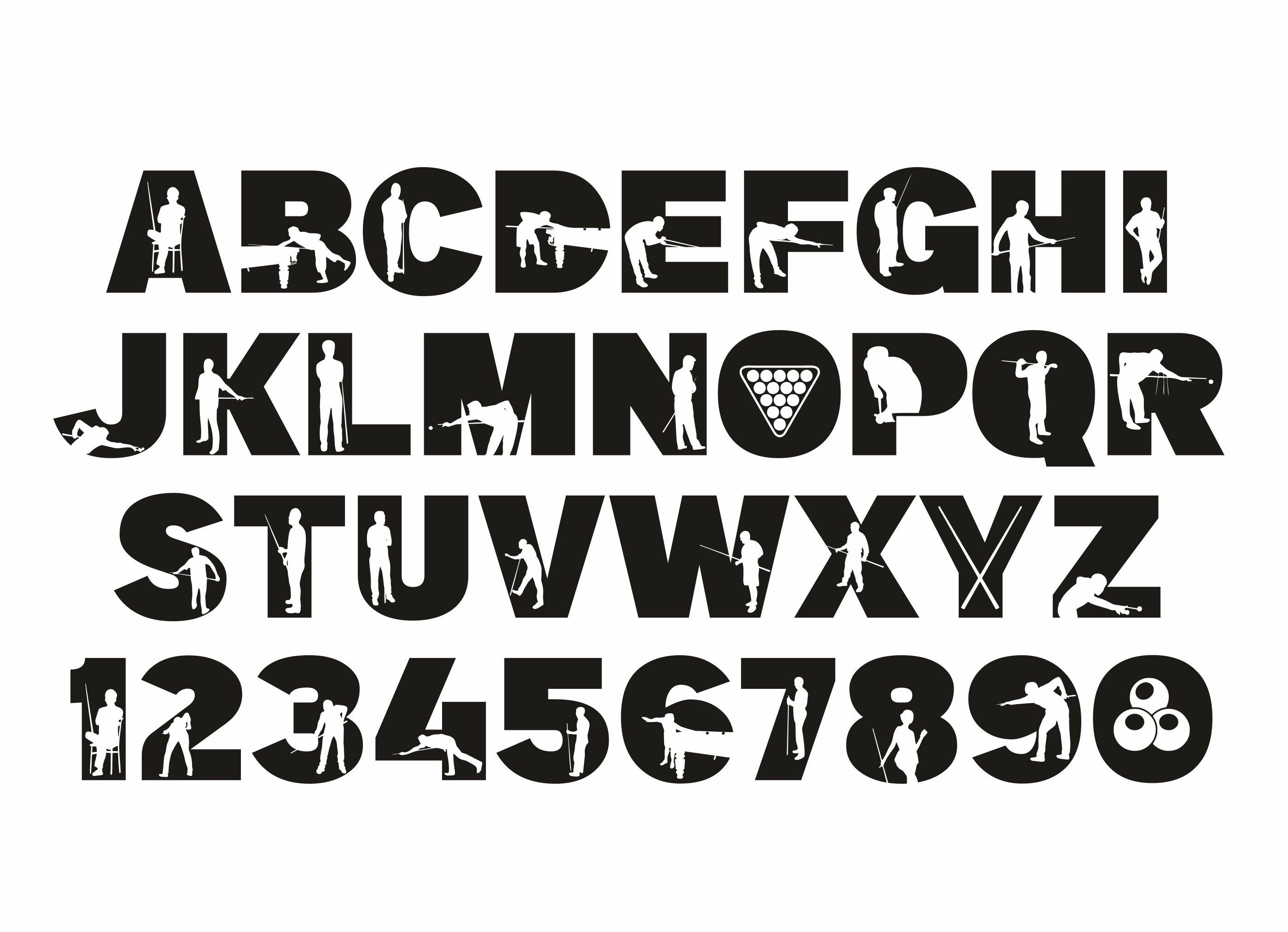 Billiard Font Billiard Svg Snooker Svg Billiard Player - Etsy Canada
