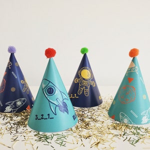 Printable Space Birthday Hat, Outter Space Decor, Birthday Boy Party ...