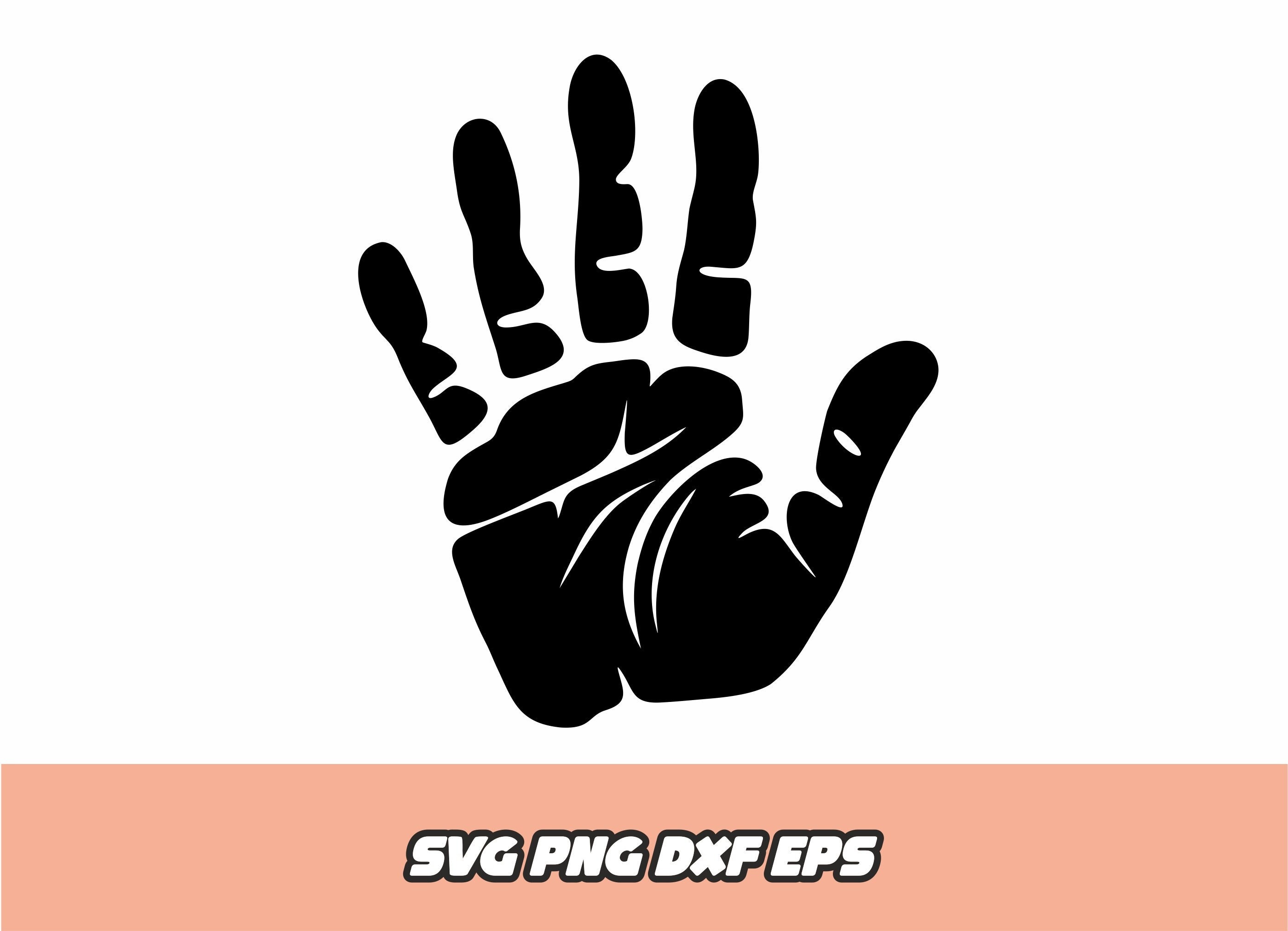 Huella de mano svg Mano svg Silueta de mano humana - Etsy México